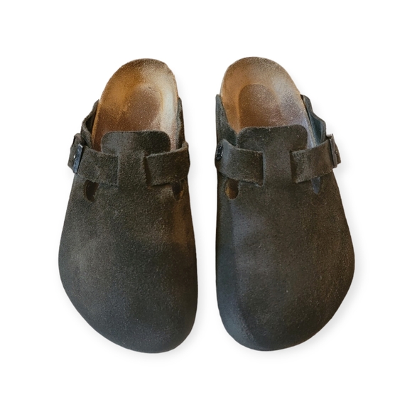Birkenstock | Shoes | Birkenstock Boston Clogs Black Suede | Poshmark